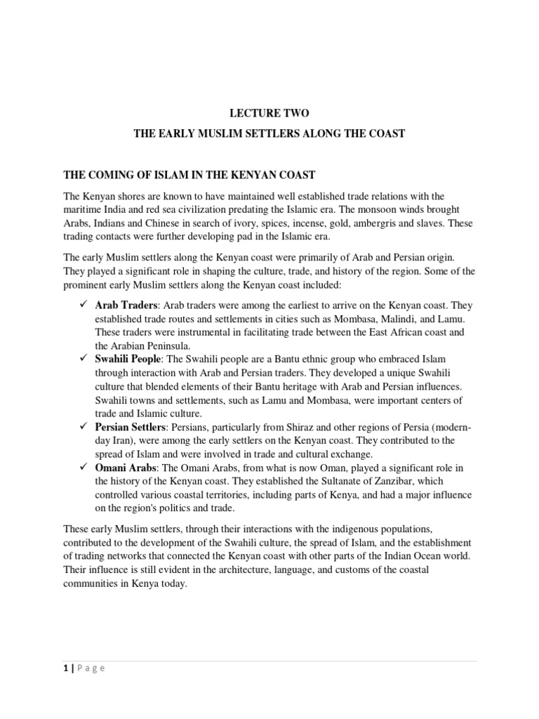 Islam in Kenya SESSION 2 | PDF | Kenya | Oman