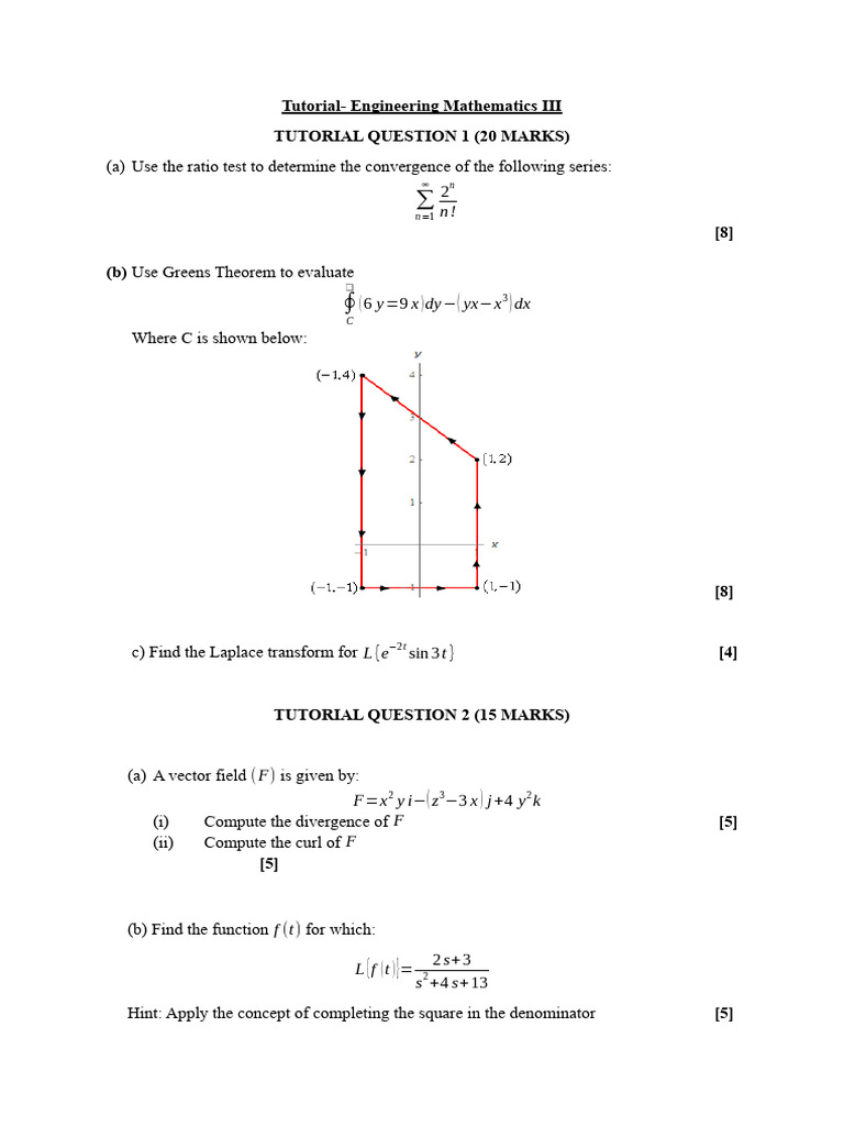 Tutorial Engineering Maths III | PDF | Science & Mathematics | Computers