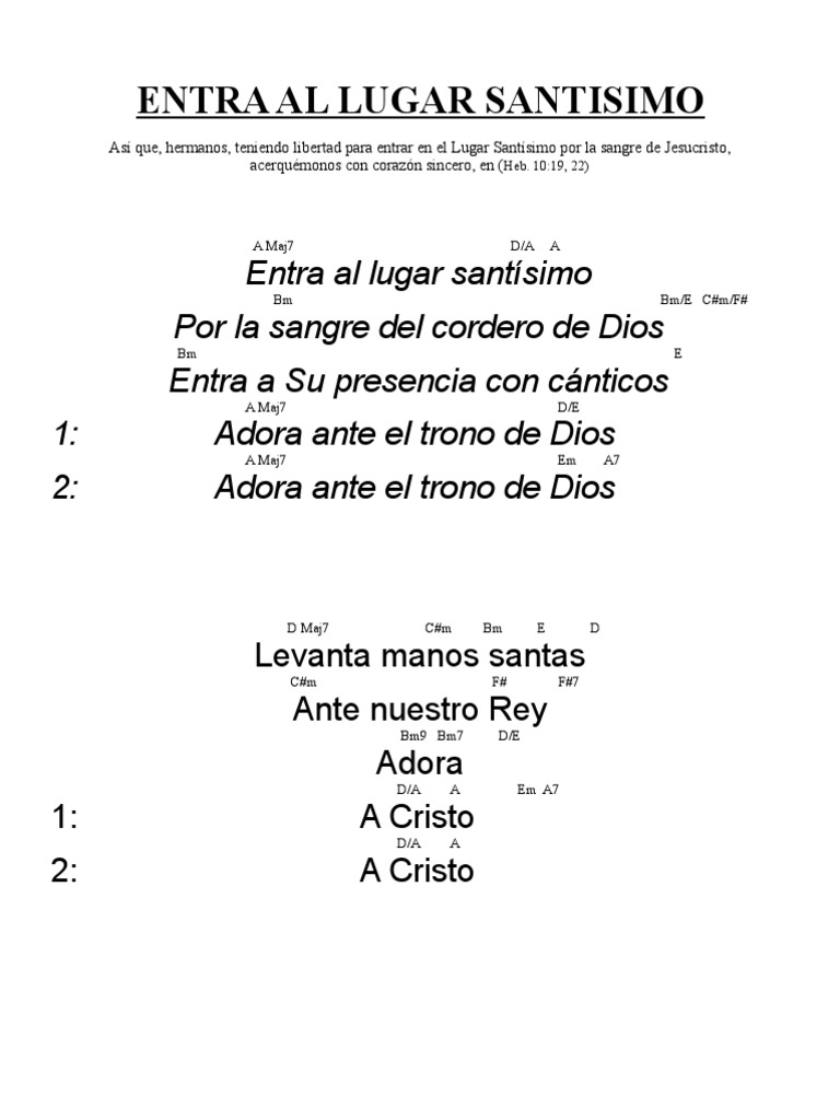 Entra Al Lugar Santisimo | PDF