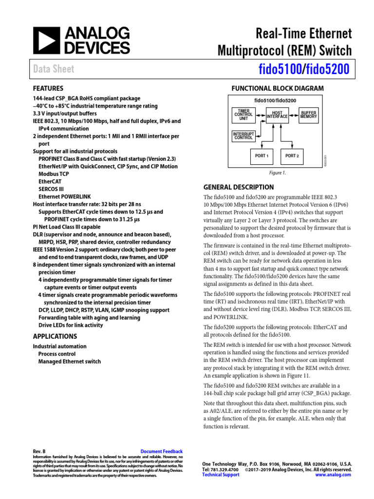 Analog Device Fido5100-5200 | PDF | Internet Protocols | Network Switch