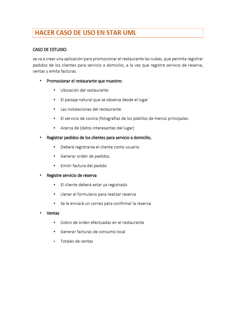 Diagrama de casos de usos star uml | PDF