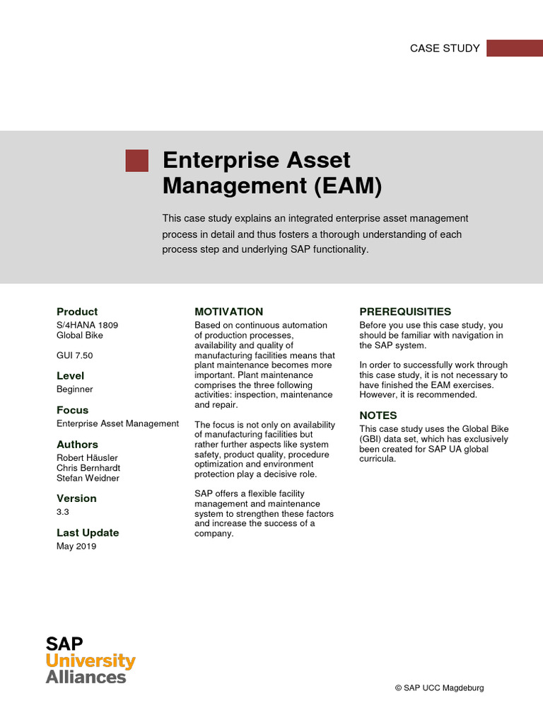 EAM Case Study: Circulation Fan Repair | PDF | Logistics | Software
