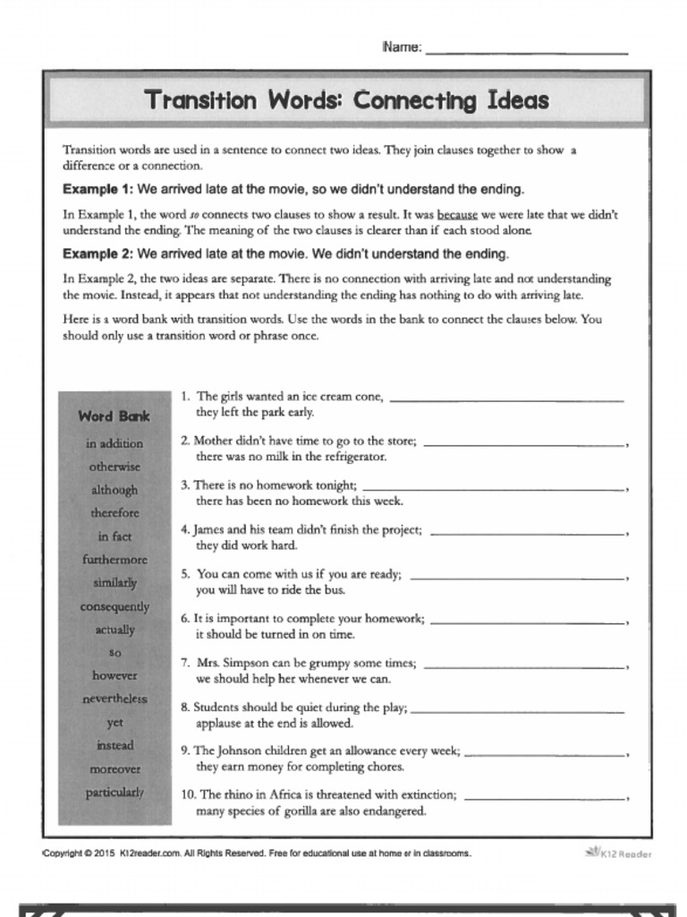 Transitions List | PDF