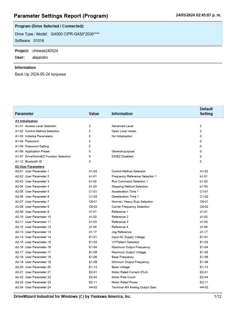 Chinese240524 Parameters | PDF | Parameter (Computer Programming) | Alternating Current