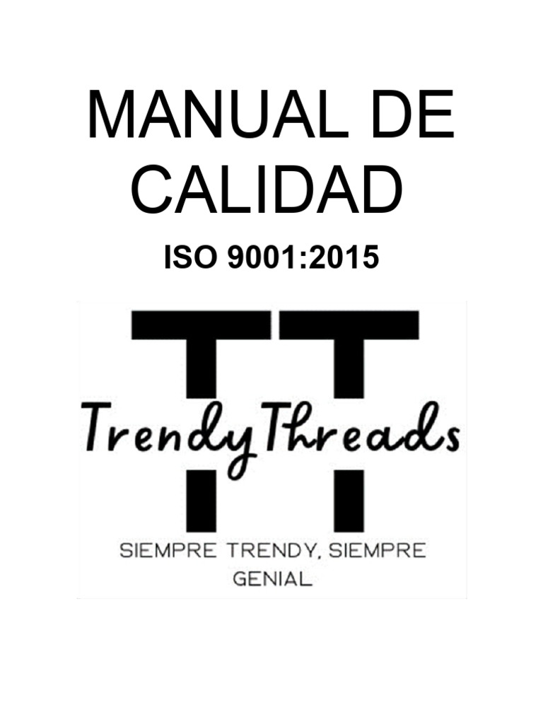 Manual De Calidad Pdf Calidad Comercial Business