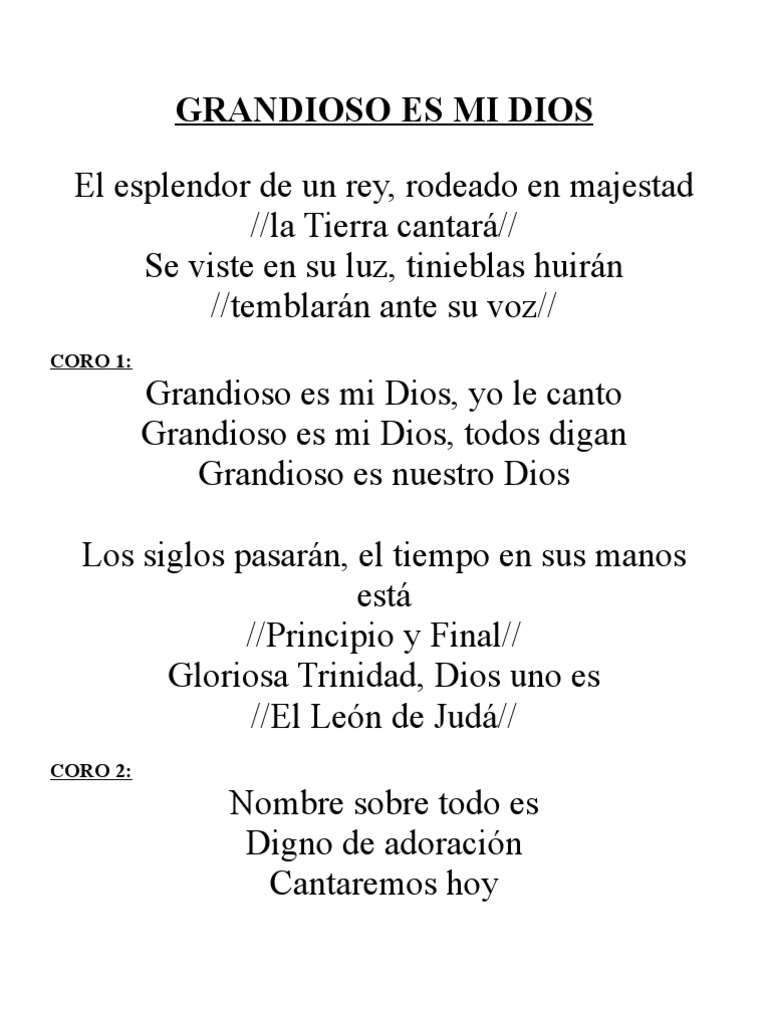 Grandioso Es Mi Dios | PDF | Entretenimiento (general)