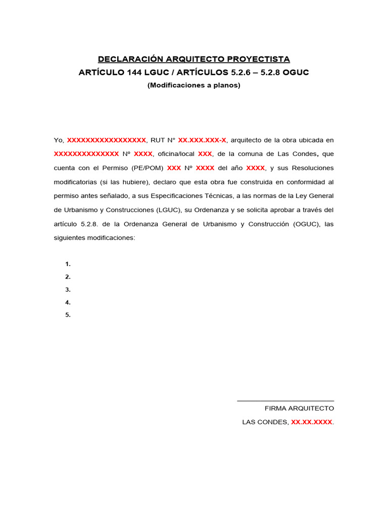 2021 RD Declaracion 5.2.6 Con 5.2.8 Modificaciones A Planos | PDF | Negocios | Tecnología