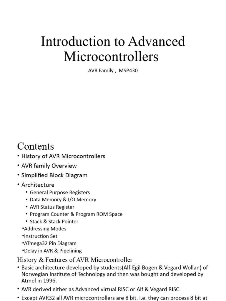 Introduction To AVR Microcontroller | PDF | Microcontroller | Computer ... Introduction To AVR Microcontroller | PDF | Microcontroller | Computer ...