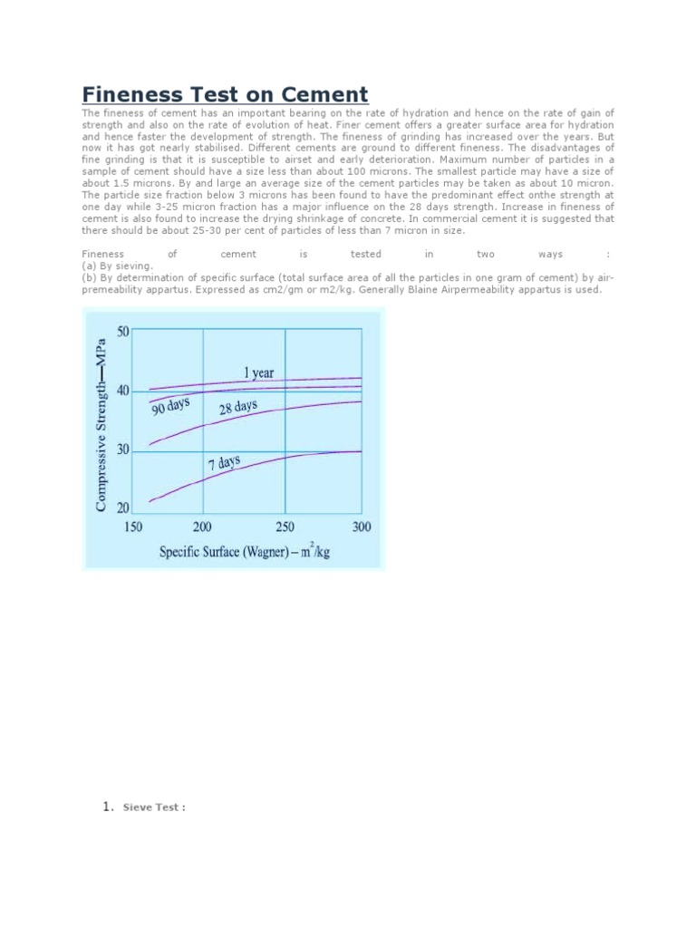 Fineness Test On Cement | PDF | Flow Measurement | Concrete