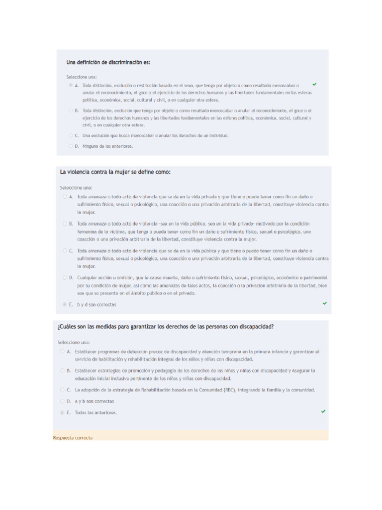 Cuestionario y E Final Genero | PDF