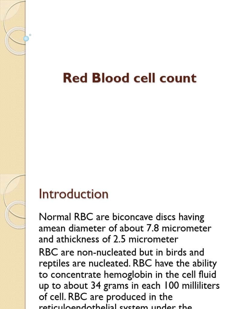 Red Blood Cell Count | PDF