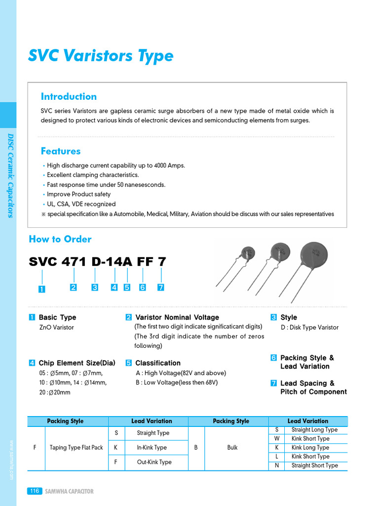 Disc Varistor PDF | PDF | Power (Physics) | Electrical Engineering