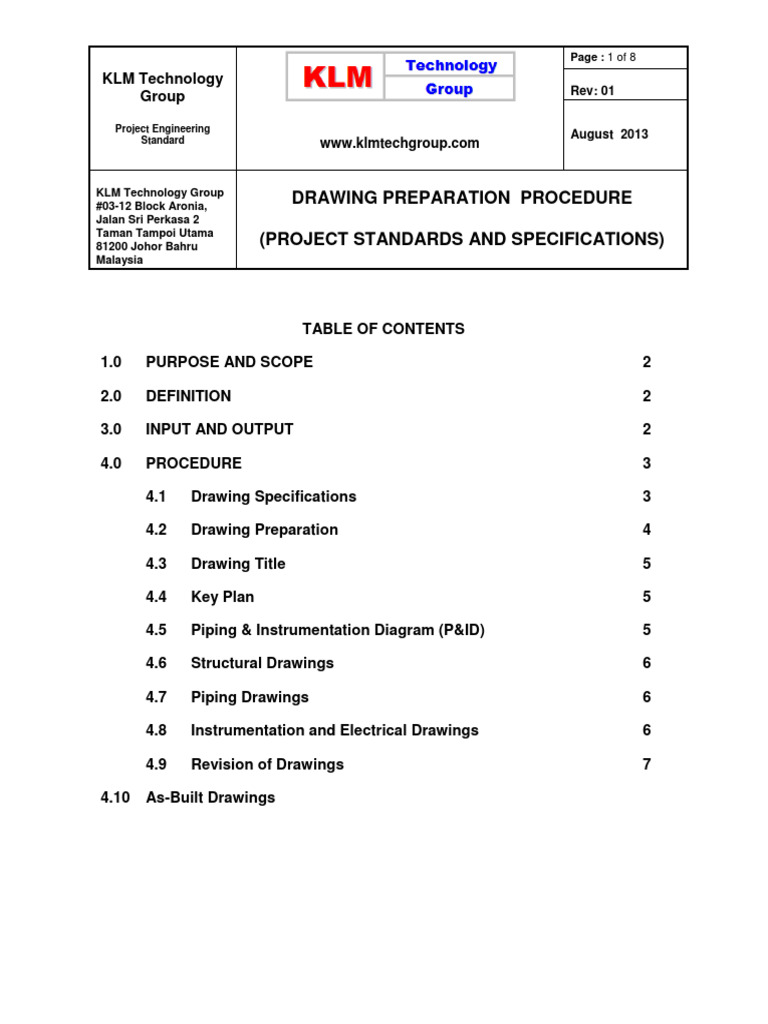 PROJECT_STANDARDS_AND_SPECIFICATIONS_drawing_preparation_procedure_Rev01web | PDF | Technical ...