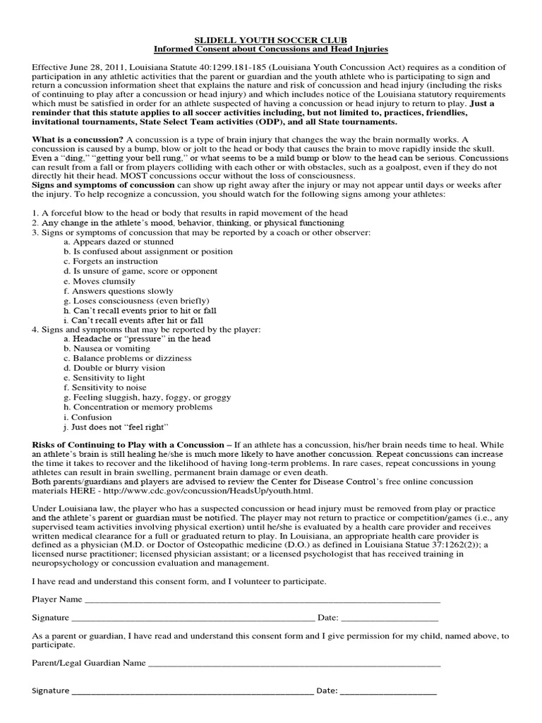 Concussion Paperwork | PDF | Concussion | Physician