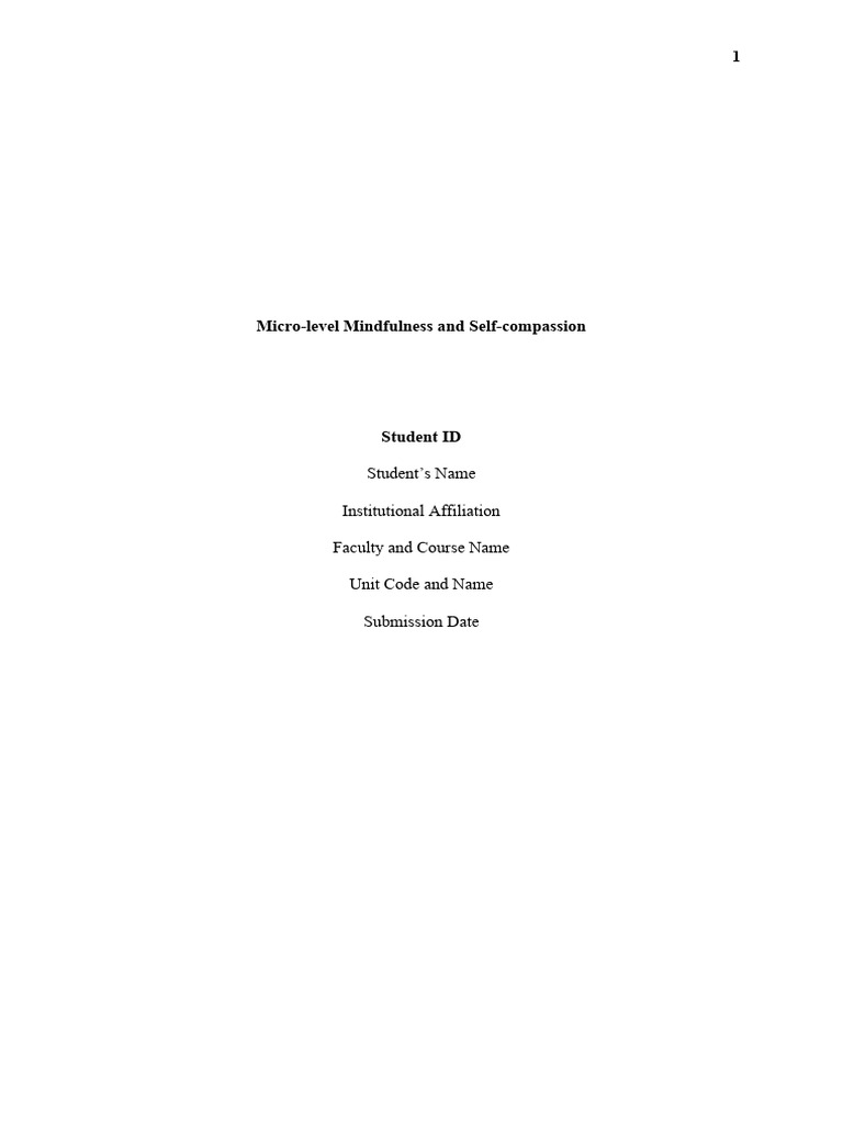 Micro-Level Mindfulness and Self-Compassion | PDF | Mindfulness ...