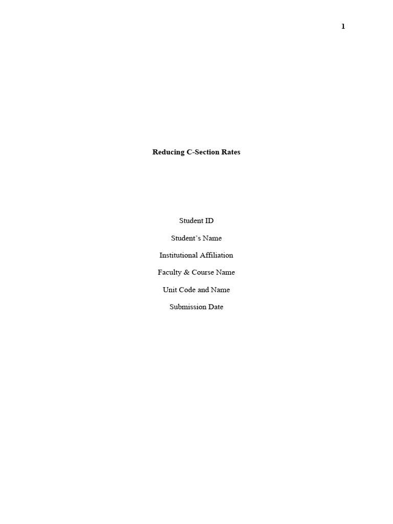 Reducing C-section Rates | PDF | Health Care | Childbirth