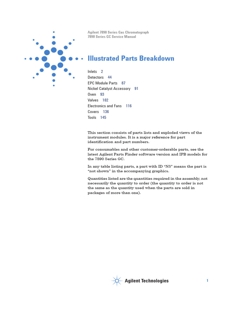 7890 Illustrated Parts Breakdown | PDF | Gas Chromatography | Materials