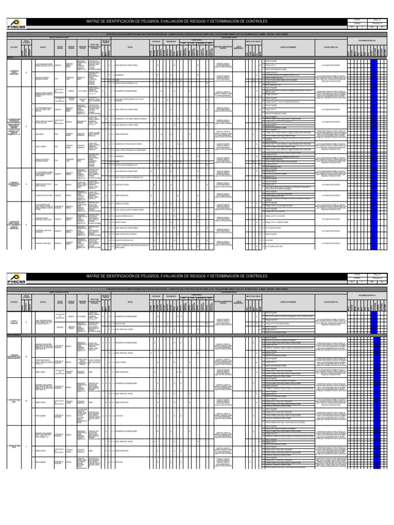 (4.3.5) For-Sgc-34 Matriz Evaluacion de Peligros, Riesgos, Controles Acuña | PDF
