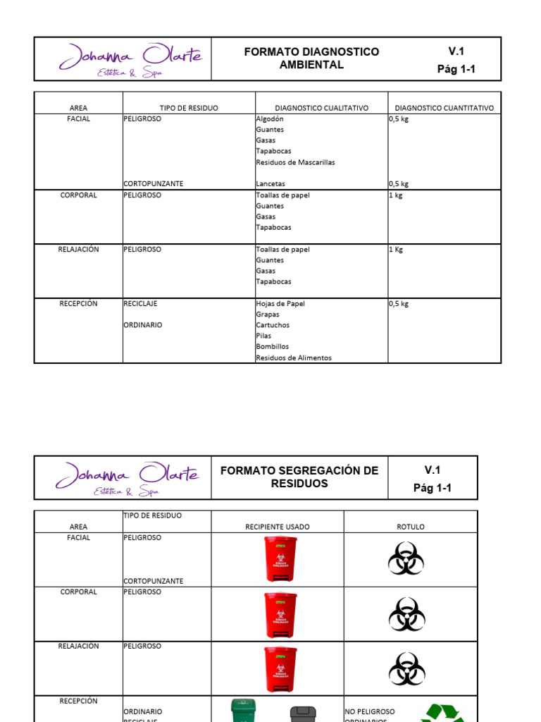 Formatos Residuos 1 | PDF