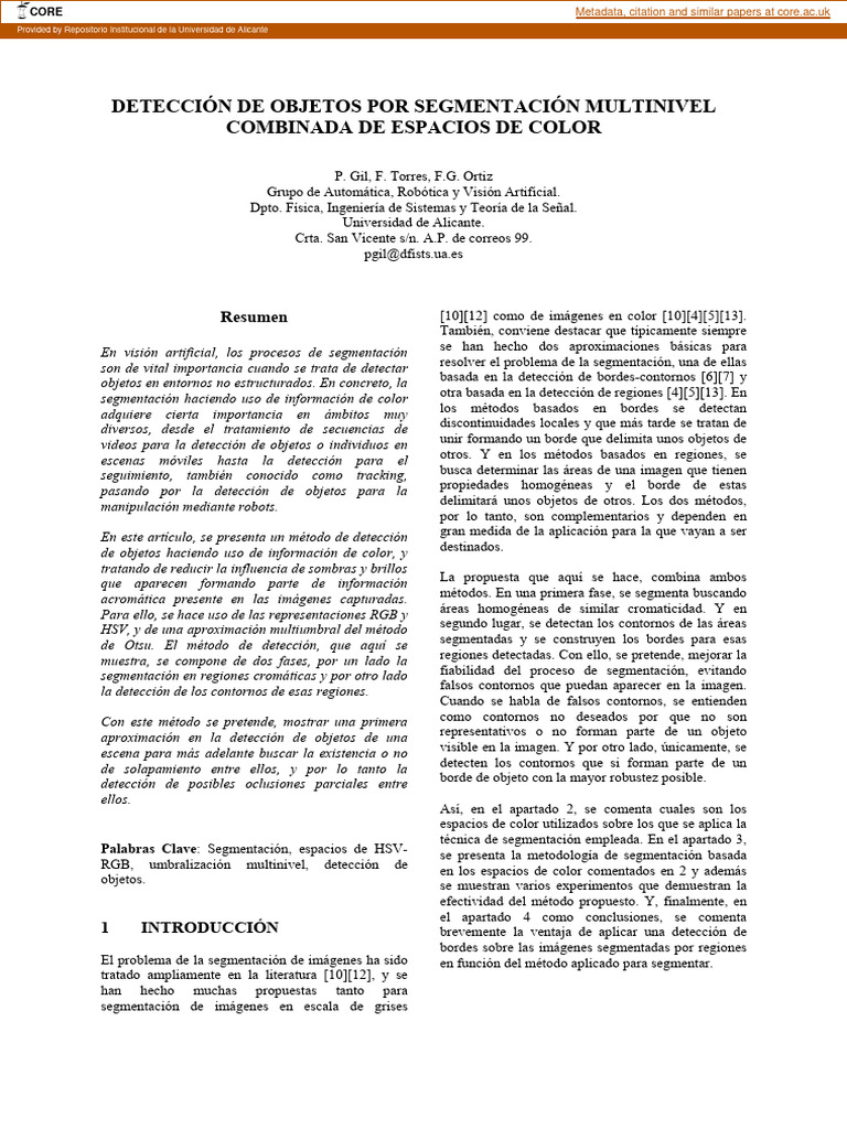 Detección Objetos Visión Artificial | PDF | Color | Matiz