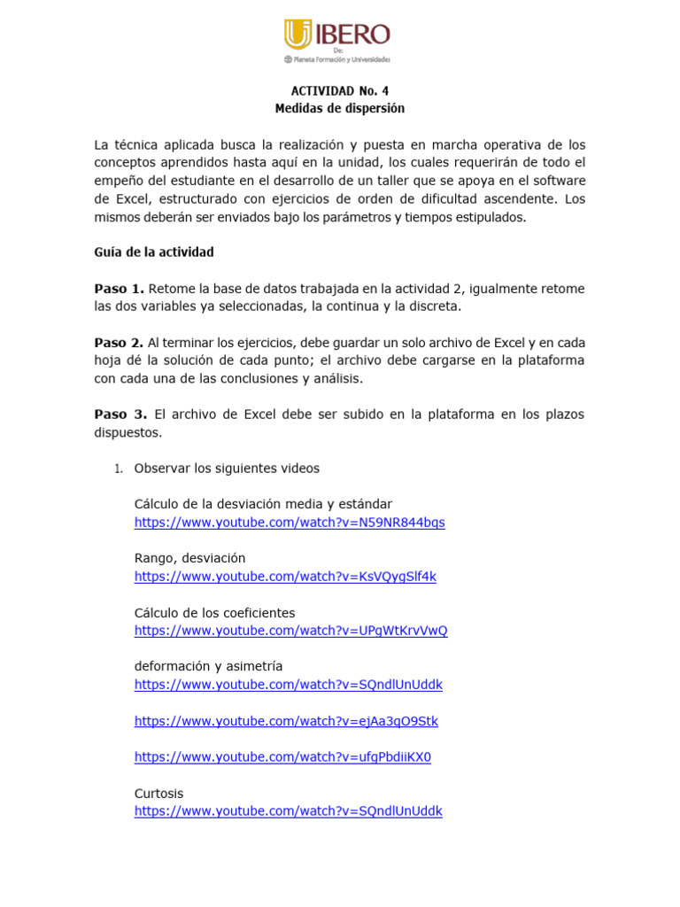 ACTIVIDAD No. 4 - Excel Datos Continuos y Discretos | PDF | Informática