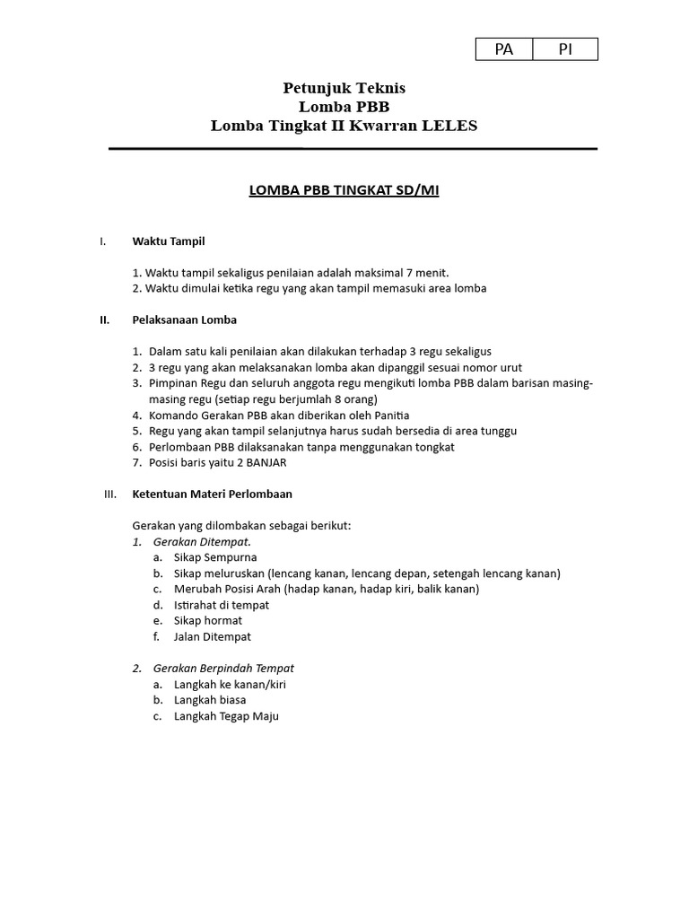 Juknis PBB LT Ii Pramuka | PDF