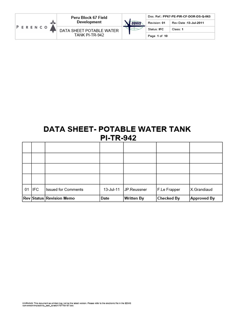 PP67-PE-EXT-CT-DOR-DS-Q-063 - Rev01 - Data Sheet PI-TR-942-potable ...