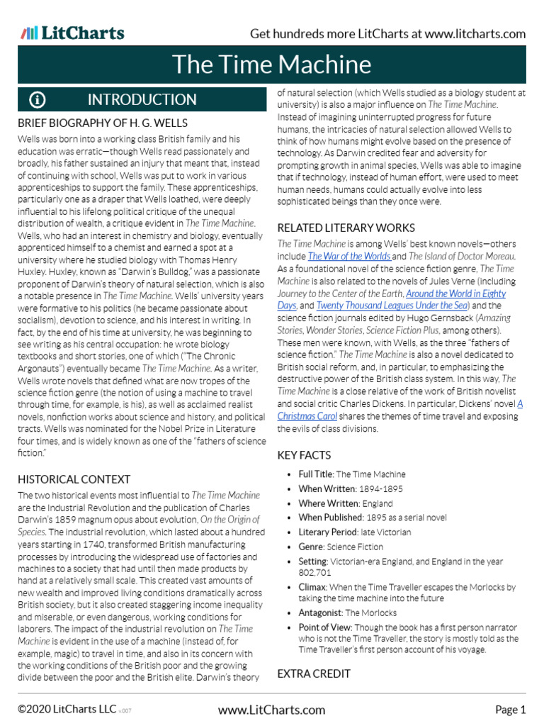 The-Time-Machine-LitChart | PDF | The Time Machine