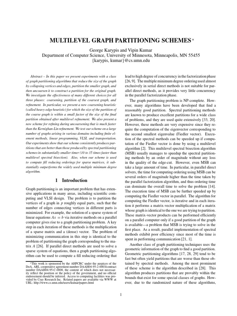 Multilevel Graph Partitioning Schemes | PDF | Vertex (Graph Theory) | Discrete Mathematics