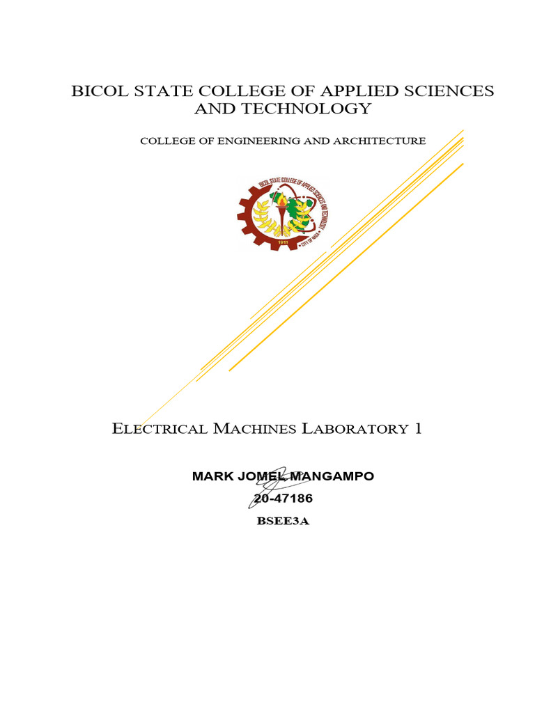 Laboratory Experiment 1 | PDF | Electric Motor | Electric Generator