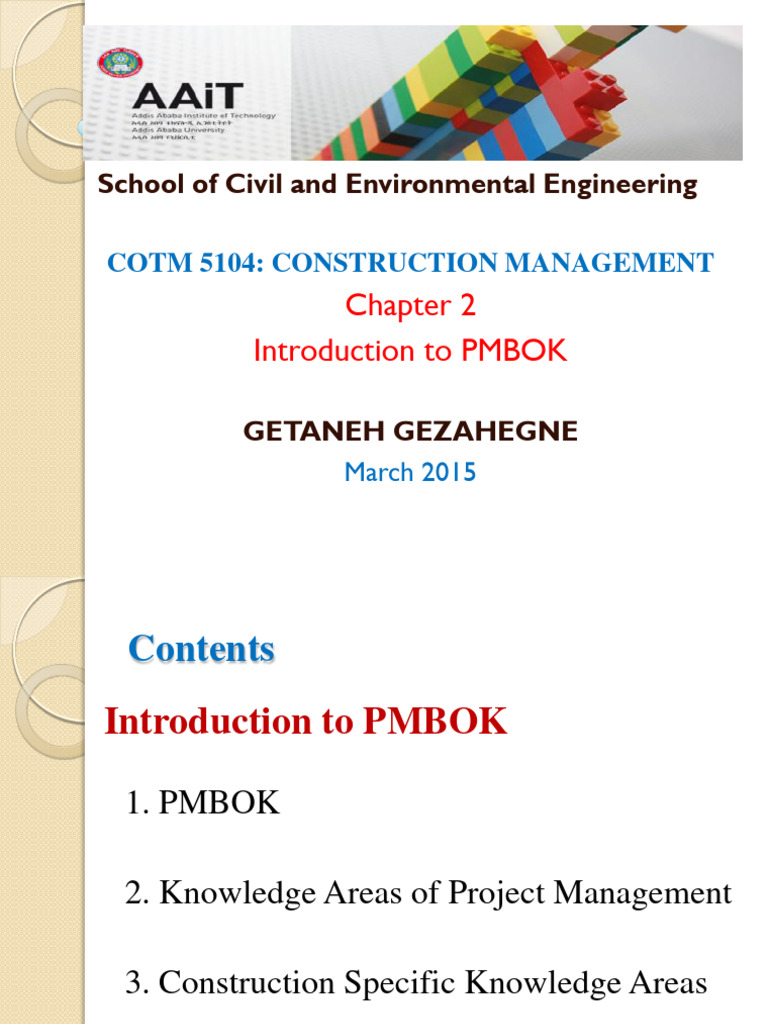 Introduction To PMBOK - 2015 | Download Free PDF | Risk | Project Management