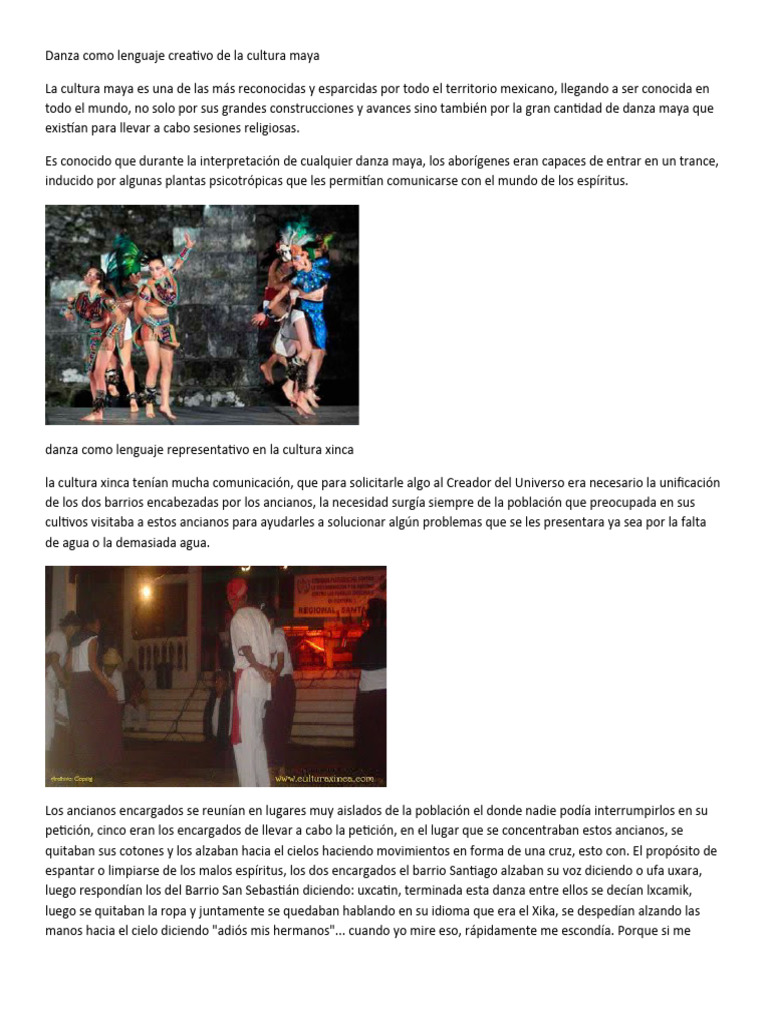 Danza en Culturas Maya y Xinca | PDF | Bailes