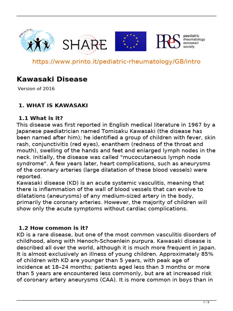 Kawasaki Disease | Download Free PDF | Health Sciences | Diseases And ...