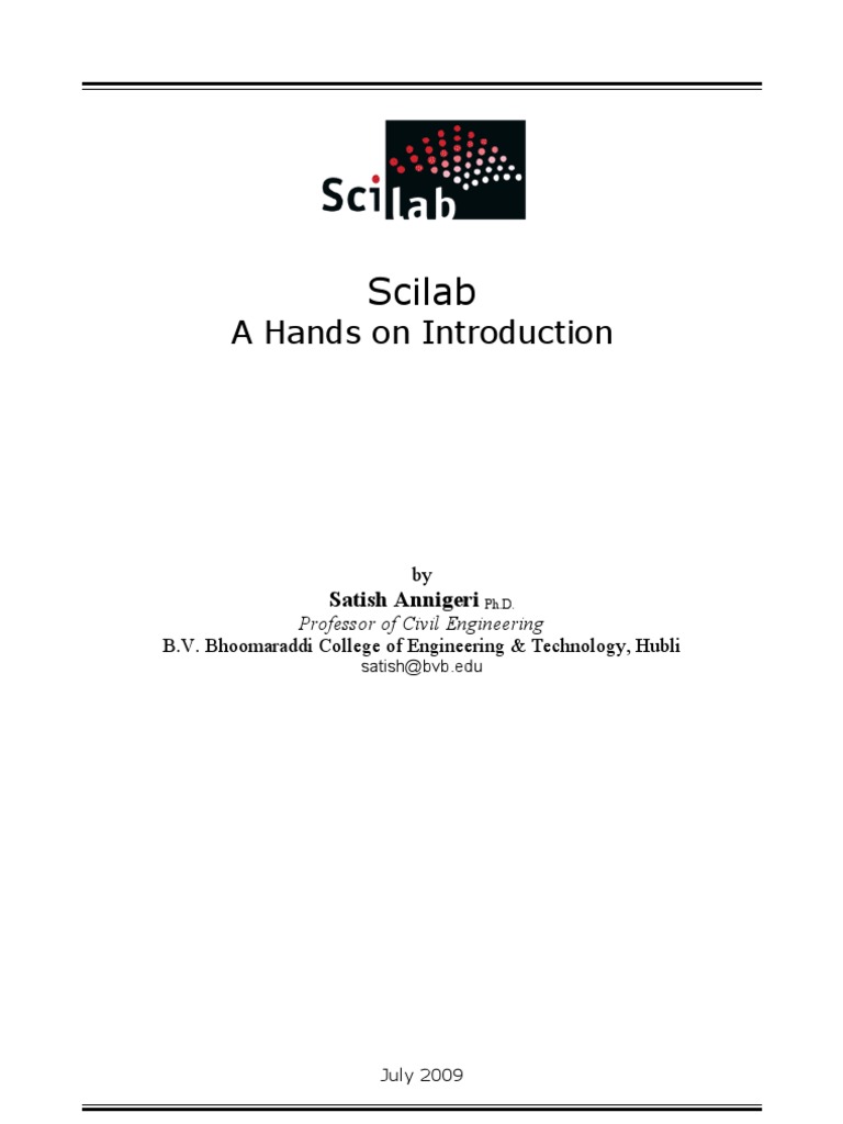 An Introduction To Scilab Pdf Matrix Mathematics Standard Deviation