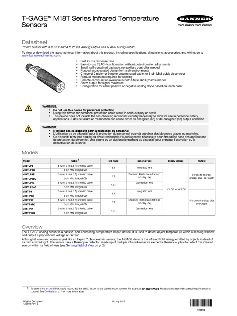 Alternativa Al Sensor Roto - M18TUP8Q | PDF | Electrical Engineering ...