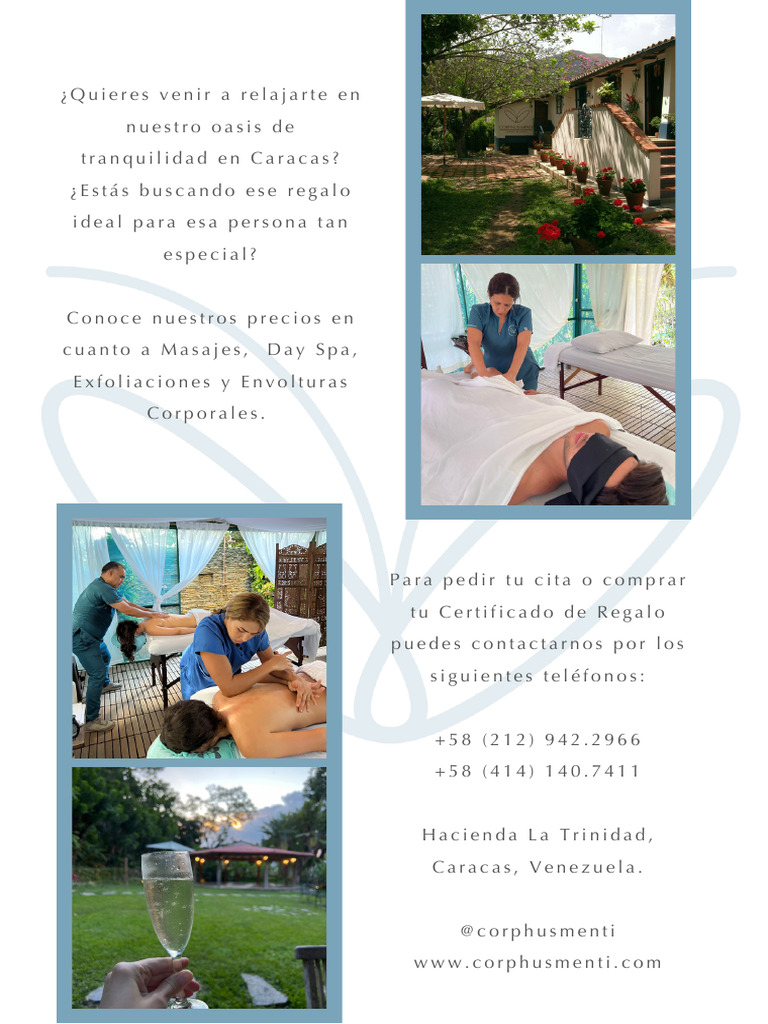 Spa y Masajes en Caracas: Precios 2023 | PDF | Masaje | Actividades de ocio