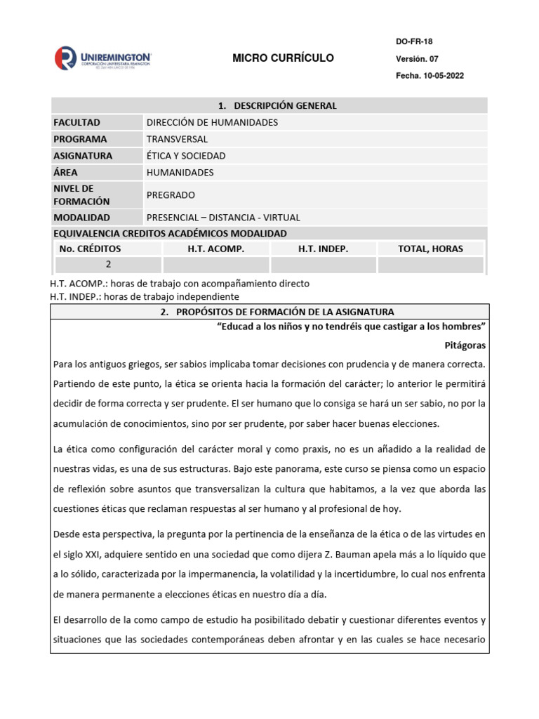 Microcurrículo Humanidades V - Ética y Sociedad | Descargar gratis PDF ... Microcurrículo Humanidades V - Ética y Sociedad | Descargar gratis PDF ...
