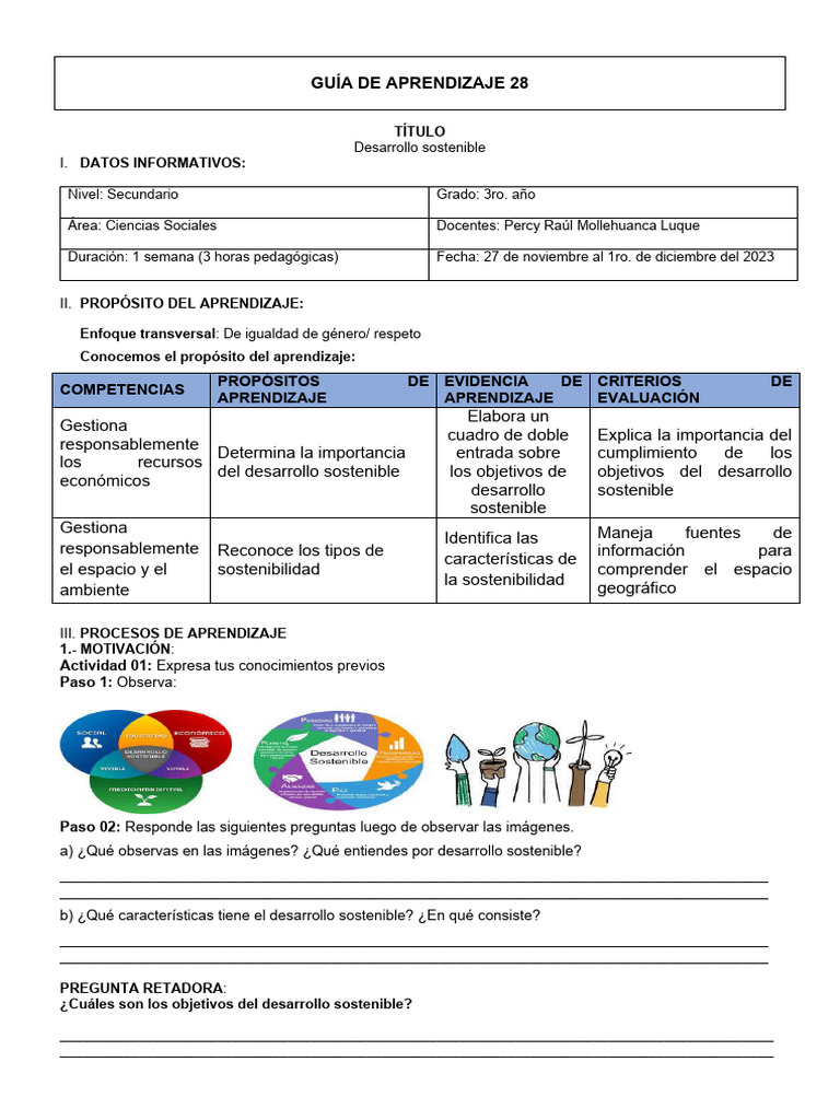 Guia CCSS 3ro | PDF | Sustentabilidad | Desarrollo sostenible