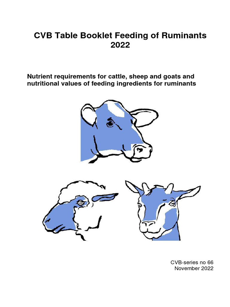 CVB Table Booklet Feeding of Ruminants 2022 | PDF | Dairy Cattle ...