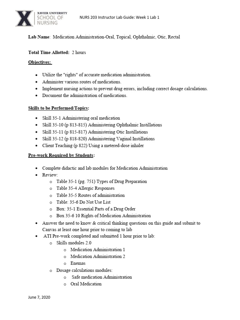 Nursing Lab: Medication Administration | PDF | Topical Medication | Respiratory System