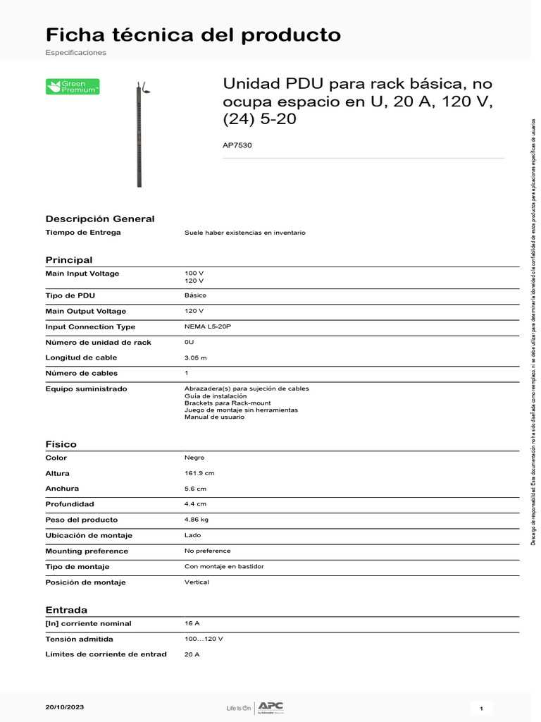 NetShelter Basic Rack PDUs - AP7530 | PDF
