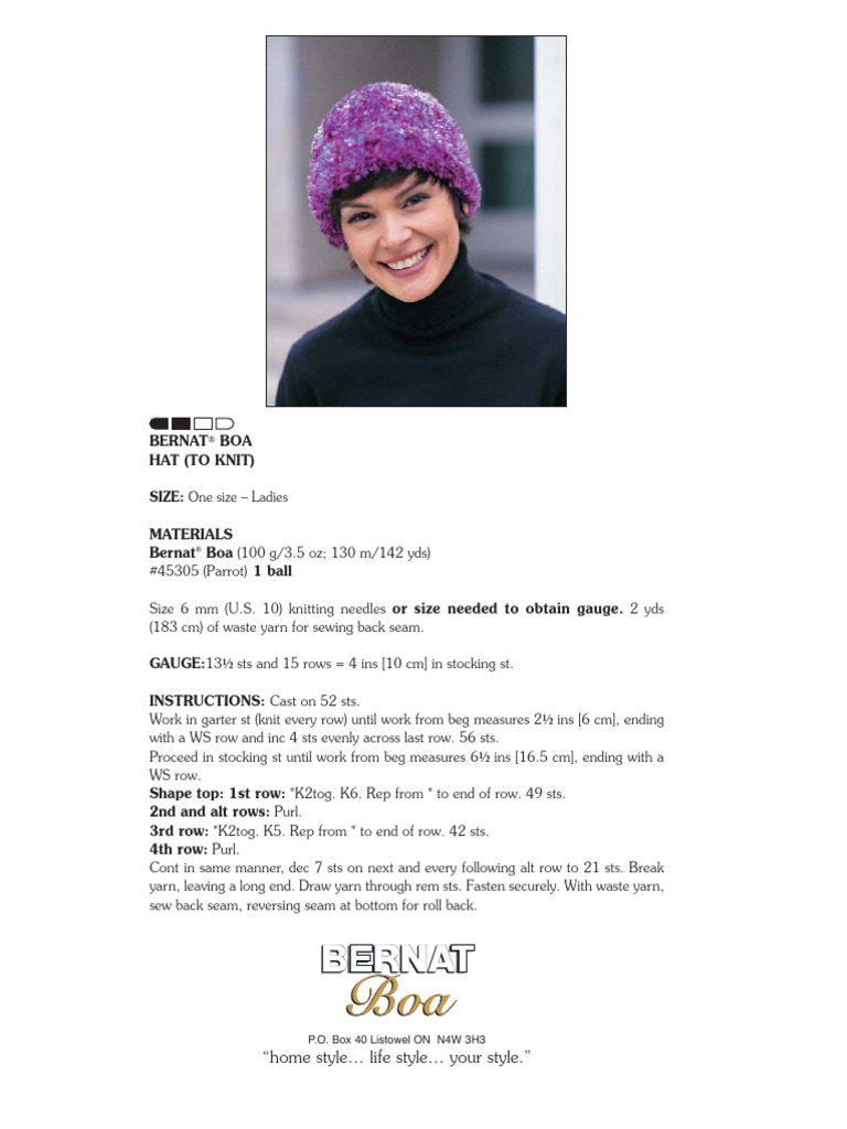Bernat Boa Hat EN | PDF