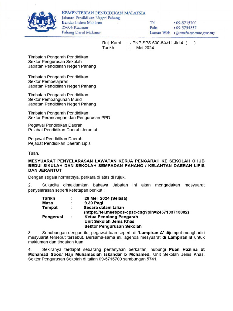 SURAT Penyelarasan CBC | PDF