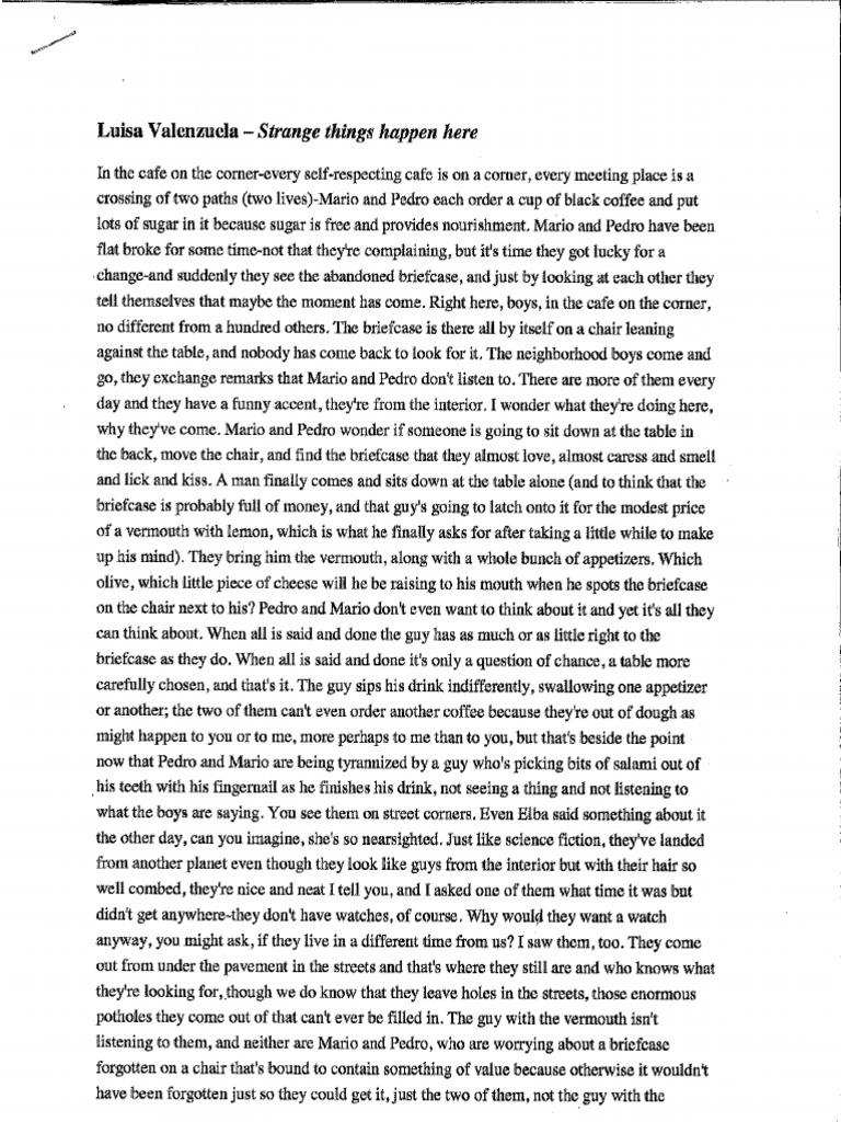 Strange Things Happen here - Luisa Valenzuela | PDF