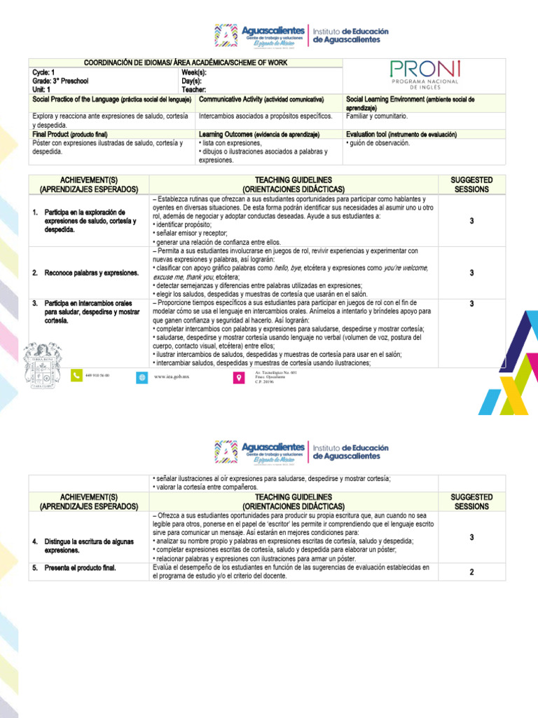 Actividades de Cortesía en Preescolar | PDF | Evaluación | Comunicación ...