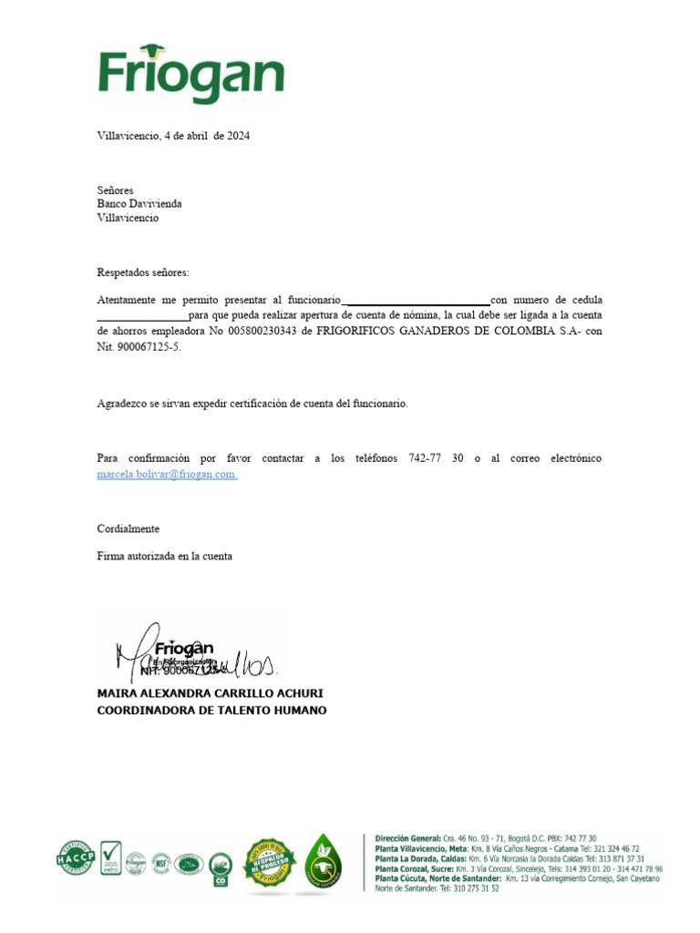 6.MODELO CARTA APERTURA DE CUENTA | PDF 6.MODELO CARTA APERTURA DE CUENTA | PDF