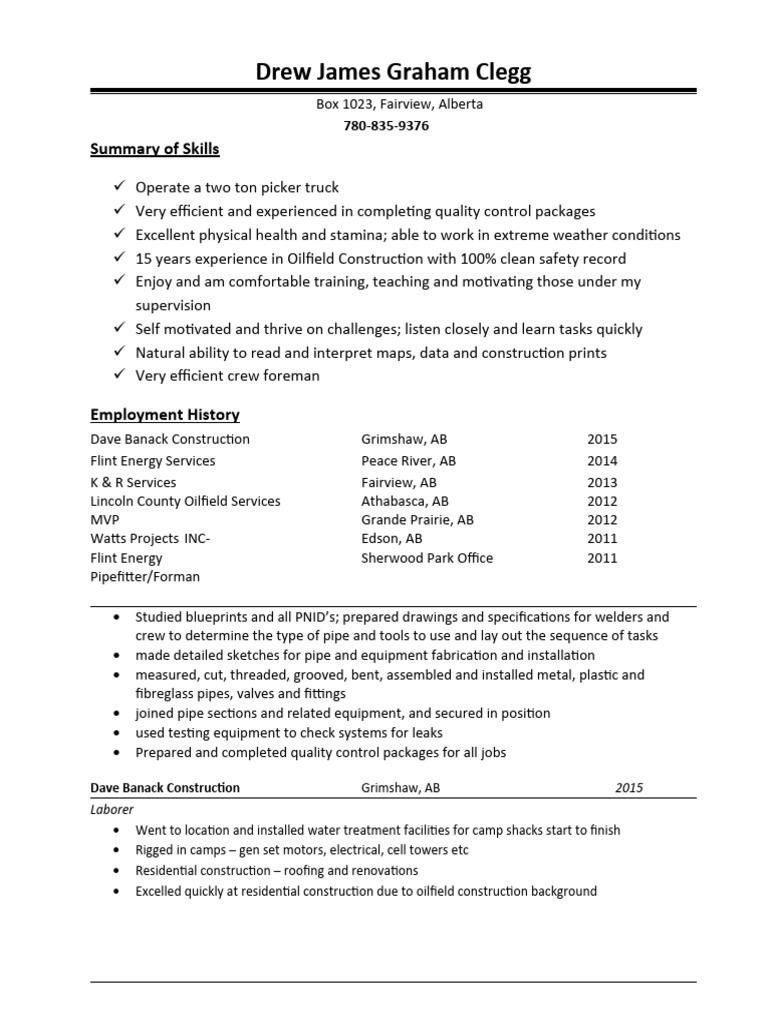 Drew James Graham Clegg | PDF | Pipe (Fluid Conveyance) | Welding