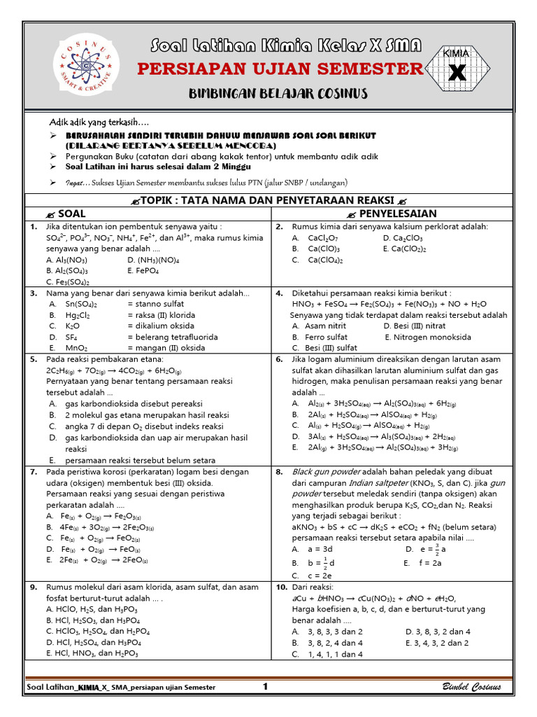 Persiapan Ujian Semester Genap Kelas X | PDF