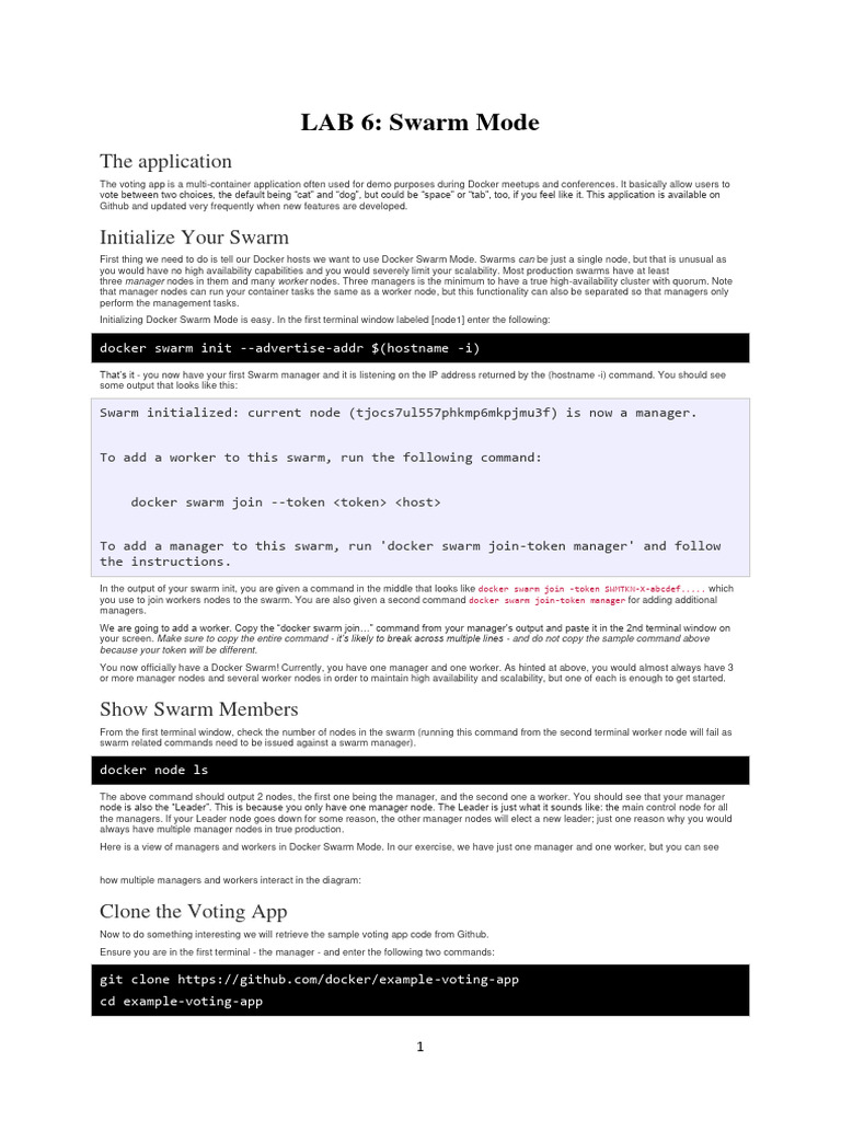 Lab6 Docker SWarm | PDF | Mobile App | Computer Architecture
