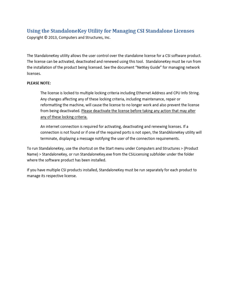 StandaloneKey Guide | PDF | Installation (Computer Programs) | Computer Science